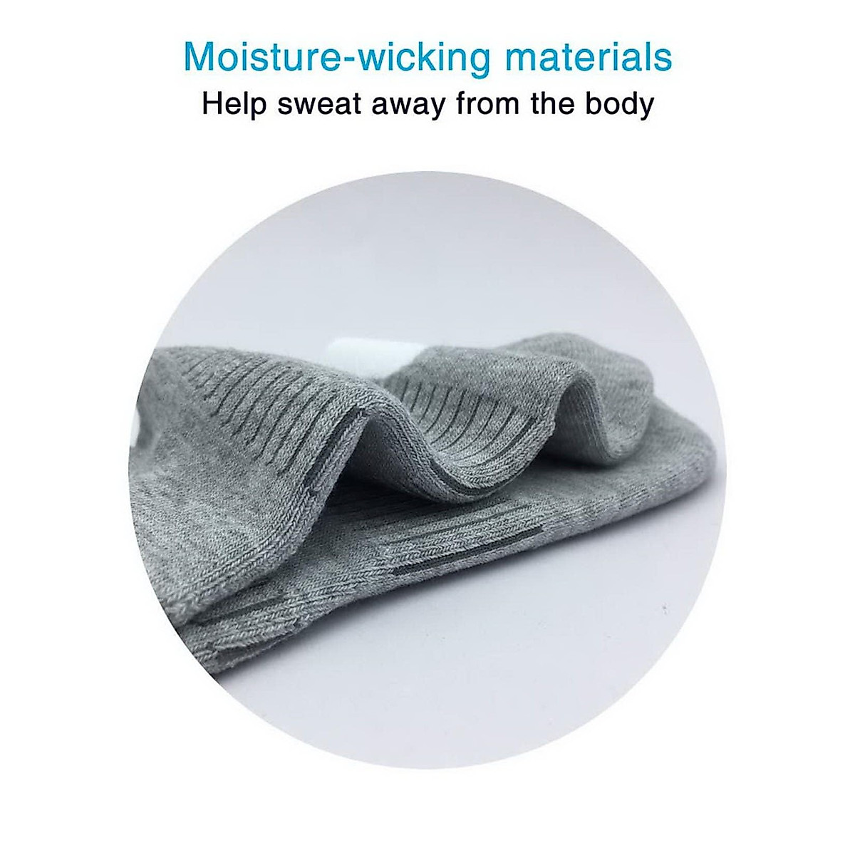 BERING Women's Athletic Running Cushioned Ankle Socks, Size 6-9, White/Grey, 6 Pairs