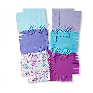 Melissa & Doug Created by Me! Butterfly Fleece Quilt No-Sew Craft Kit (48 Squares, 4 feet x 5 feet)