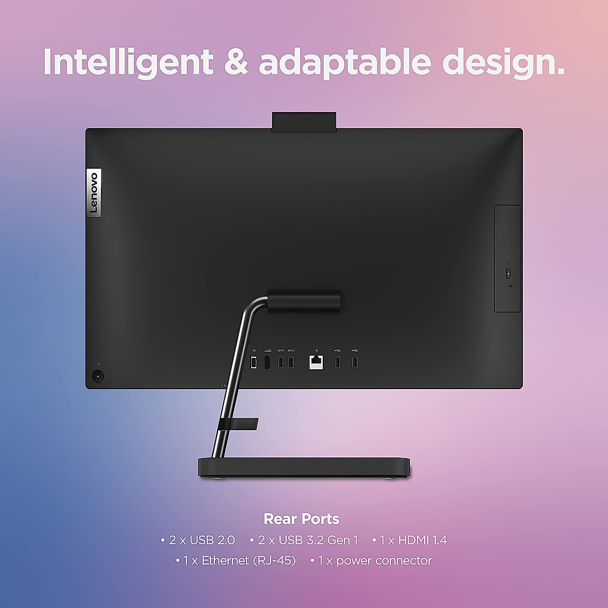 Lenovo IdeaCentre AIO 3-2022- All-in-One Desktop - 23.8" FHD Touch Display - HD 720p Camera - Windows 11 Home - 8GB Memory - 512GB Storage - AMD Ryzen 5 5625U - Black - Mouse & Keyboard (Renewed)