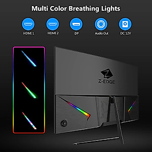 Z-Edge UG32F 32-inch Curved Gaming Monitor 16:9 1920x1080 200Hz Frameless LED Gaming Monitor, AMD Freesync Premium Display Port HDMI Built-in Speakers