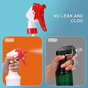 10 Pack Spray Bottles 16 Oz Empty Water Spray Bottles for Cleaning Solutions Heavy Duty Refillable Squirt Bottle with Measurements and Adjustable Nozzle for Household Commercial Industrial (Red)