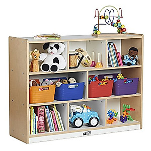 ECR4Kids Assorted Large Bendi-Bins with Handles, Stackable Plastic Storage Bins for Toys and More, Assorted Colors (6-Pack)