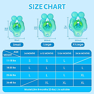 LAYCOL Baby Swimming Pool Float with Removable UPF 50+ UV Sun Protection Canopy,Toddler Inflatable Pool Float for Age of 3-36 Months,Swimming Trainer (Blue, L)