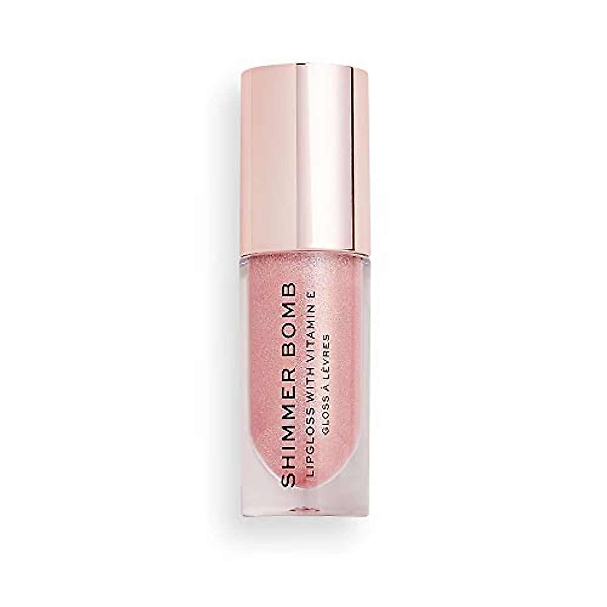 Revolution Shimmer Bomb Lip Gloss, Lip Tint Infused With Vitamin E, Shimmery Finish, Comes In 6 Colors, Glimmer