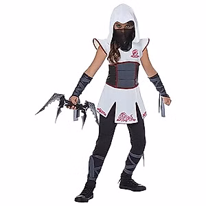 Girls White Ninja Costume Small