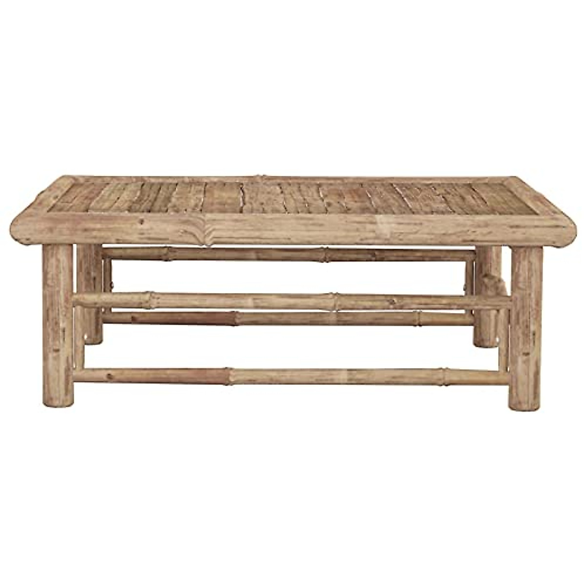 Tidyard Garden Table Bamboo Patio Coffee Side Table for Terrace, Balcony, Backyard, Outdoor Furniture 25.6 x 25.6 x 11.8 Inches (W x D x H)