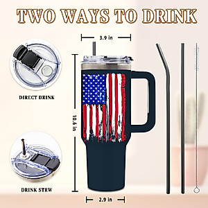 DUUV 40 Oz Tumbler, Truth Really Upsets Most People Quote, Stainless Steel Insulated Mug with American Flag, Gift for Patriotic Americans