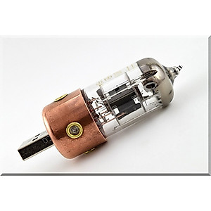 Handmade 64GB Green Porthole Pentode Electron Vacuum Tube USB Flash Drive. Steampunk/Industrial Style