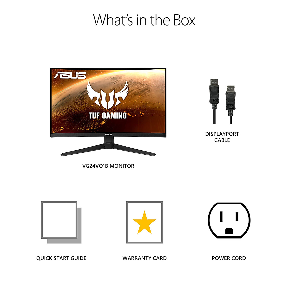 ASUS TUF Gaming 23.8” 1080P Curved Gaming Monitor (VG24VQ1B)( ) (Renewed)