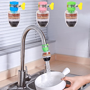 Universal Interface Faucet Filter Kitchen, 3pcs Water Filter Faucet Bathroom Sink, Universal Interface Activated Carbon Cleaning Purifier (3 PCS)