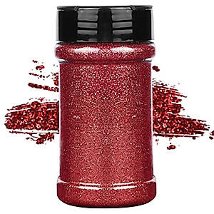 TORC Red Fine Glitter 4 oz Glitter Powder for Tumblers Resin Crafts Slime Cosmetic Nail Painting Festival Decoration