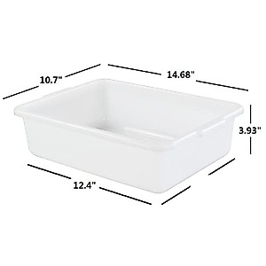 Yubine 4 Pack Small Commercial Bus Tubs, 8 L Utility Bus Tote Box, F