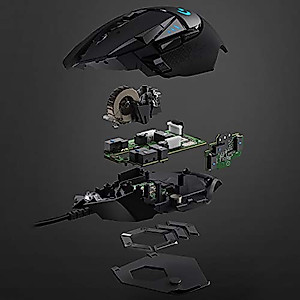 Logitech G502 Hero High Performance Wired Gaming Mouse, 25K Sensor, 25,600 DPI, RGB, Adjustable Weights, 11 Programmable Buttons, On-Board Memory, PC/Mac - Black