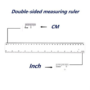 Kyweel 2 Packs of Plastic Ruler Measuring Tools, Suitable for Schools, Offices, Homes, with Inches and Metric (Transparent, 12 Inches)