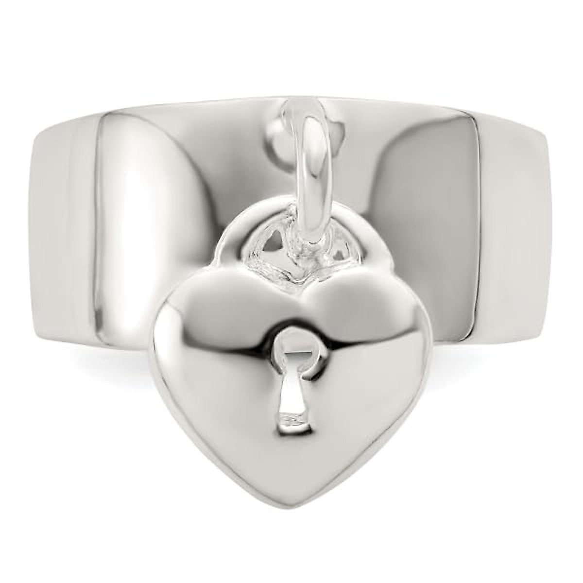 IceCarats 925 Sterling Silver Dangling Lock Ring Size 6