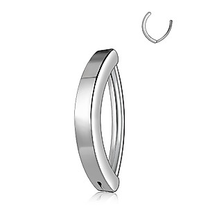 Melighting Titanium Belly Button Rings for Women 14G Belly Rings Clicker G23 Belly Piercing Hoop Reverse Curved Belly Barbell Navel Barbell Body Piercing Jewelry