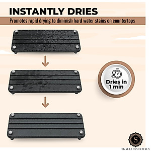 Skalli Essentials Instant Dry Sink Caddy Organizer - Quick Dry Stone Sink Tray for Kitchen & Bathroom - Hand Soap Tray, Soap Dispenser Tray - Sleek White or Black Soap Tray & Accessory Tray (Slate)