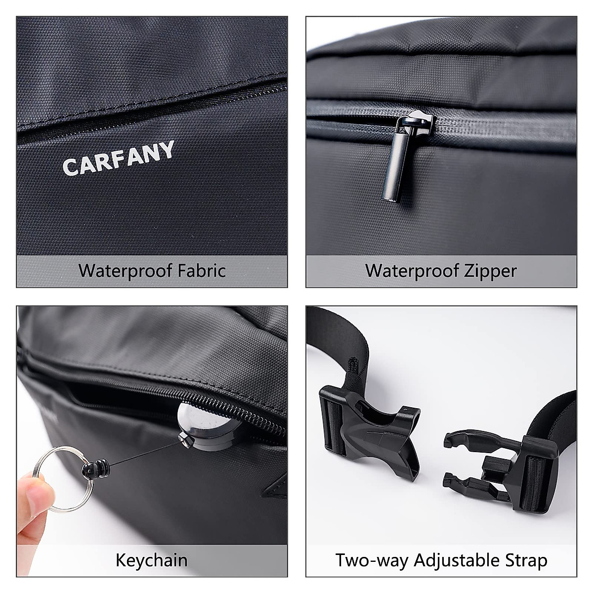 Carfany Expandable Crossbody Sling Bag Unisex Water Resistant Chest Shoulder Backpack Casual Daypack For Travel Outdoor