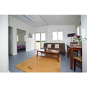 20ft Portable Container Prefab Mobile House with 2 bedrooms, 1 Bath, Kitchen, Windows and Doors (Customizable) for Outdoor Use, Adult Living and Storage with Steel Frame.