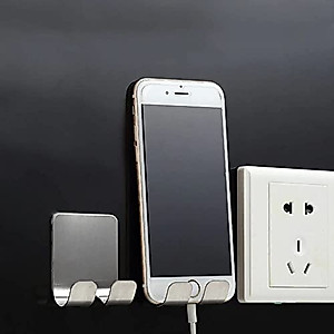 Set of 3 New Self-Adhesive Practical Stainless Steel Hook Storage Wall Door Mobile Phone Holder Hook for Wall Hook Suspension Bracket Household