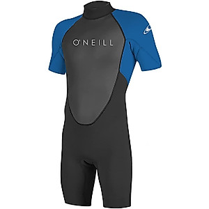 O'Neill Mens Reactor-2 2mm Back Zip S/S Spring Wetsuits, Black/Ocean, X-Large US