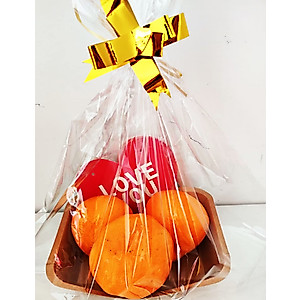 Valentine's Day Baskets For Gifts Empty, 12 PCS Sturdy Diy Kraft Market Tray Cardboard Basket To Fill Bulk with 12 clear plastic bags, 12 PCS gold bows for Valentine's Day,Easter, Birthday,Wedding