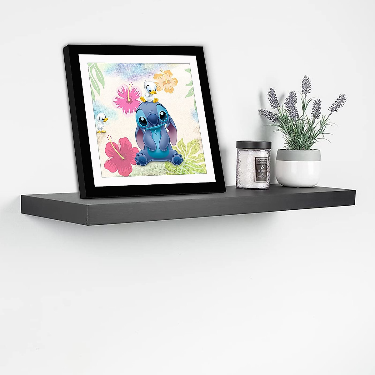 Betionol Diamond Painting Frames, Display 12x12in/30x30cm Diamond Painting Pictures or Photos, Black Natural Solid Wood Picture Frame with Acrylic Protection Glass, Back Mat And Hanging Kit