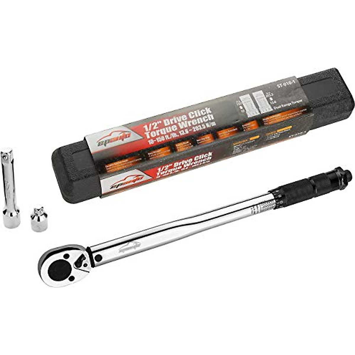 EPAuto 1/2-inch Drive Click Torque Wrench + 1/2-Inch Drive by 24" Length Breaker Bar