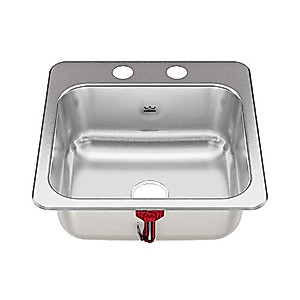 KINDRED Stainless Steel, Essentials Kit 15 x 6-inch Deep Drop-In Bar or Utility Sink in Satin, FBFS602NKIT, One Size