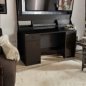 ALISENED Computer Desk with Drawers and Hutch,Small Home Office Desk，Wood Desk Executive Desks with Storage Shelf, Writing Desk with File Drawer for Bedroom Small Space