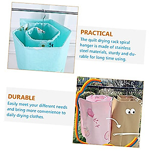 OKUMEYR Spiral Hanger Drying Rack for Clothes Baby Bottle Drying Rack Outdoor Round Tablecloth Bed Sheet Rack Spiral Hanger for Clothes Spiral Clothes Hanger Home Spiral Drying Rack Silver