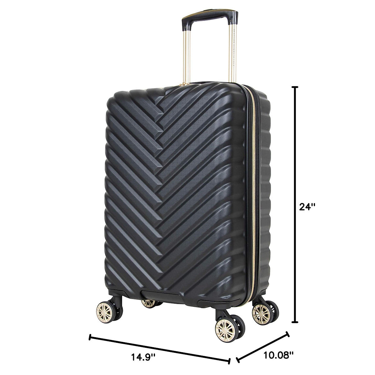 Kenneth Cole REACTION Women's Sophie Backpack Silky Nylon 15" Laptop & Tablet RFID Bookbag for School, Work, & Travel, Black with 20" Carry-On, One Size