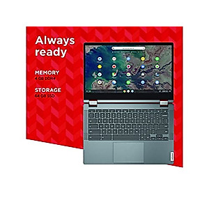 Lenovo Chromebook Flex 5 13" FHD IPS Touchscreen 2-in-1 Laptop, Intel Core i3-10110U, 4GB DDR4, 64GB eMMC, MicroSD Card Reader, Webcam, WiFi,BT, Backlit Keyboard, Chrome OS/ GCube 64GB Micro SD Card