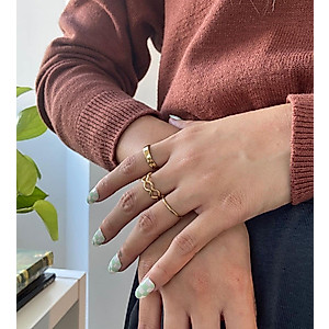 14K Gold Filled Stacking Rings for Women Band Rings for Women Thin Gold Ring Plain Gold Statement Ring Gold Rings for Women Comfort Fit Size 6