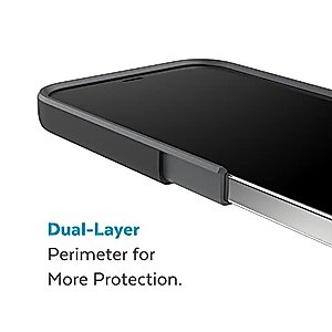 Speck iPhone 15 Plus & 14 Plus Case - Drop Protection, Scratch Resistant, Built for MagSafe iPhone Case with Soft Touch Coating - 6.7" iPhone, Dual Layer Case -Black/Slate Grey CandyShell Pro