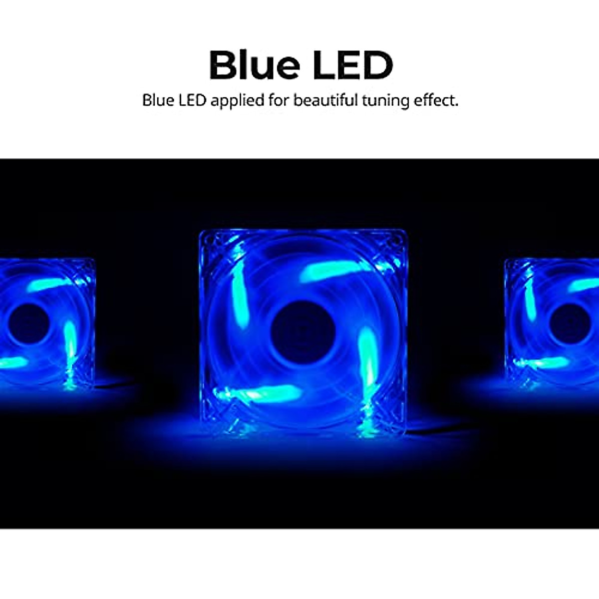 Zalman Ultra Quiet ZM-F3 120mm Blue LED Shark Fin Blade Case Fan Cooling,White ZM-F3 LED (SF)