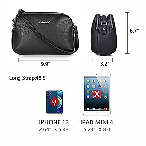 DAVID - JONES INTERNATIONAL. Crossbody Bag for Women,Lightweight Multi Compartment Small Shoulder Handbag, Vegan Leather Saddle Everyday pocketbooks Purses,Black Purse