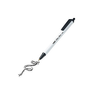 BIC Clic Stic Black Retractable Ballpoint Pens, Medium Point (1.0mm), 24-Count Pack, Round Barrel Design for Comfortable Writing