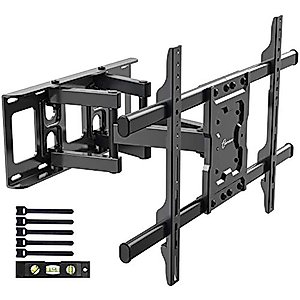 EVERVIEW Full Motion TV Wall Mount Bracket fits for Most 37-75 inch LED,LCD,OLED Flat Curved TVs,Dual Articulating Arms Swivels Tilts Rotation, VESA 600X400mm,132lbs,Fits 12/16" Wood Stud