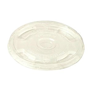 World Centric Pla Clear Cold Cup Lids, Flat Lid, Fits 9 Oz To 24 Oz Cups, 1,000/carton