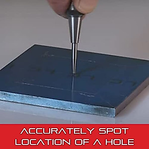 Starrett Steel Automatic Center Punch with Adjustable Stroke - 5-1/4" (130mm) Length, 11/16" (17mm) Punch Diameter, Lightweight, Knurled Steel Handle - 18C