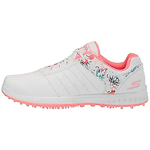 Skechers womens Pivot Spikeless Golf Shoe, White/Multi Tropic, 8.5 US