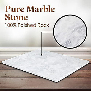 Marble Pastry Board (12 x 18 Inches) - Marble Serving Tray for Cheese| Pastries | Bread - Large Black Marble Slab for Cake Display Marble – Sleek Design & Non Slip Rubber Feet