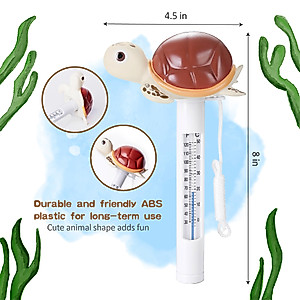 MKLZ Pool Thermometer Floating, Easy Read Pool Temperature Thermometer Large, Cute Water Temp Floater with String for Cold Plunge, Outdoor & Indoor Swimming Pools, Hot Tub, Ice Bath, Spas（Whale）