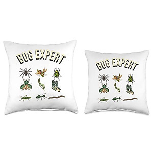 Zenifulmalas Cute Expert, Bug Lovers Design Throw Pillow, 18x18, Multicolor