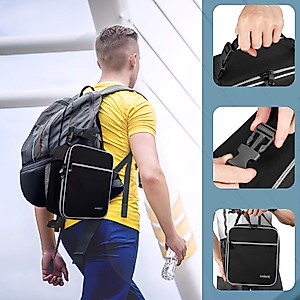 CARBATO Lunch Bag, Durable Insulated Lunch Box Reusable Adults Tote Bag Lunch Bag for Men, Women, Adults (Black)