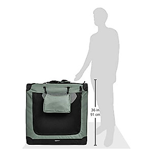 Amazon Basics Folding Portable Soft Pet Dog Crate Carrier Kennel, 42 x 31 x 31 Inches, Grey