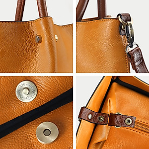 Handbags for Women Purses Vegan Leather Satchels Top-Handle Tote Shoulder Bags Designer Crossbody Bag Set 2pcs