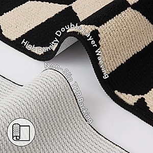 GRANNY SAYS Kitchen Mats for Floor, Kitchen Rugs Non Slip Washable, Runner Rugs for Kitchen Floor, 47" x 17.7", Stain Resistant Comfort Standing Mat Made of 100% Polypropylene, Black