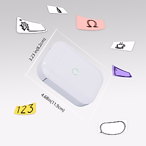 PikDik Mini Bluetooth Label Makers - D11 White Label Maker Machine with Tape Portable Label Printer Labeler for Labeling Jars Bins Home Organizing Office